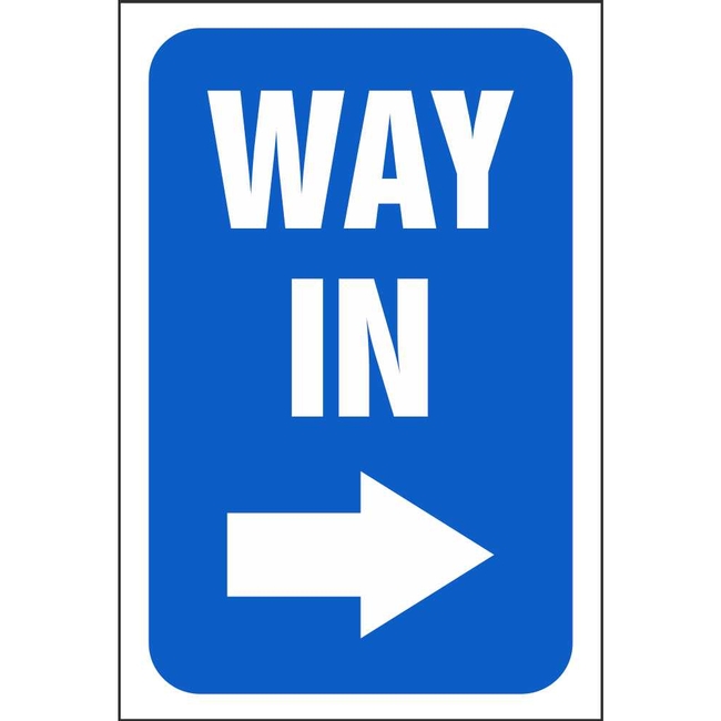 Way In Right Arrow Car Park Signs | Car Park Information Safety Signs