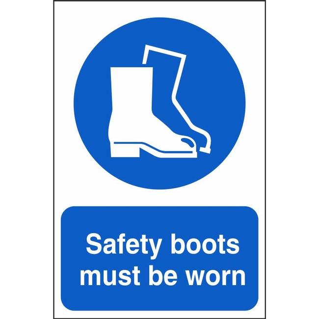 Safety Boots Must Be Worn Signs | Mandatory Construction Safety Signs