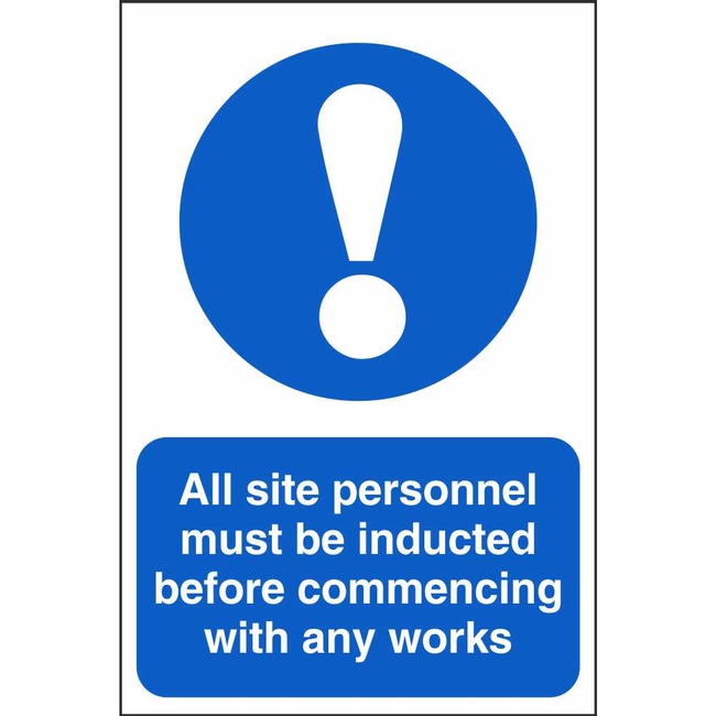 All Site Personnel Must Be Inducted Mandatory Construction Safety Signs