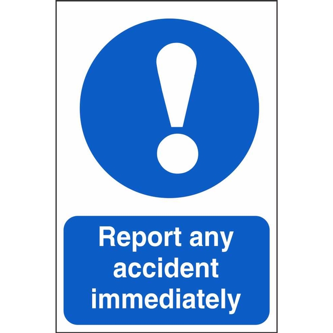 Report Accident Immediately Mandatory Construction Safety Signs