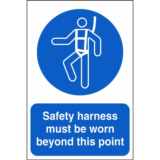 Safety Harness Must Be Worn Mandatory Construction Safety Signs