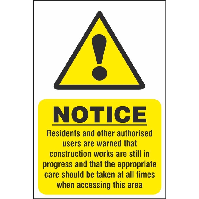 Construction Work In Progress Notice Signs | Hazard Construction Safety ...