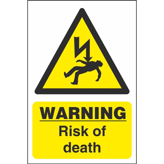 Warning Risk Of Death Hazard Signs | Hazard Construction Safety Signs