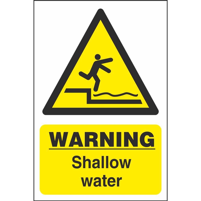 Warning Shallow Water Signs | Hazard Construction Safety Signs