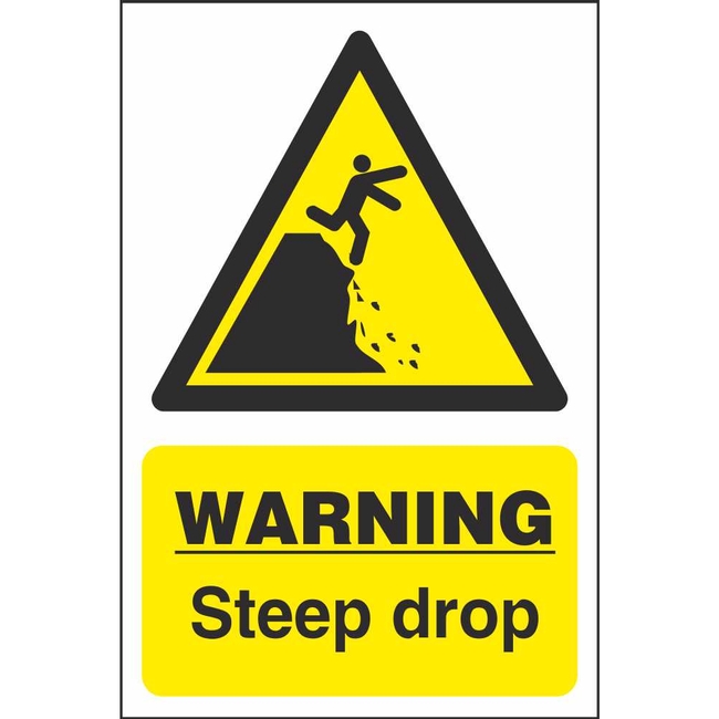 Warning Steep Drop Signs | Hazard Construction Safety Signs Ireland