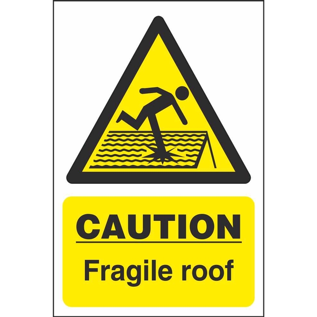 Caution Fragile Roof Signs | Hazard Construction Safety Signs Ireland