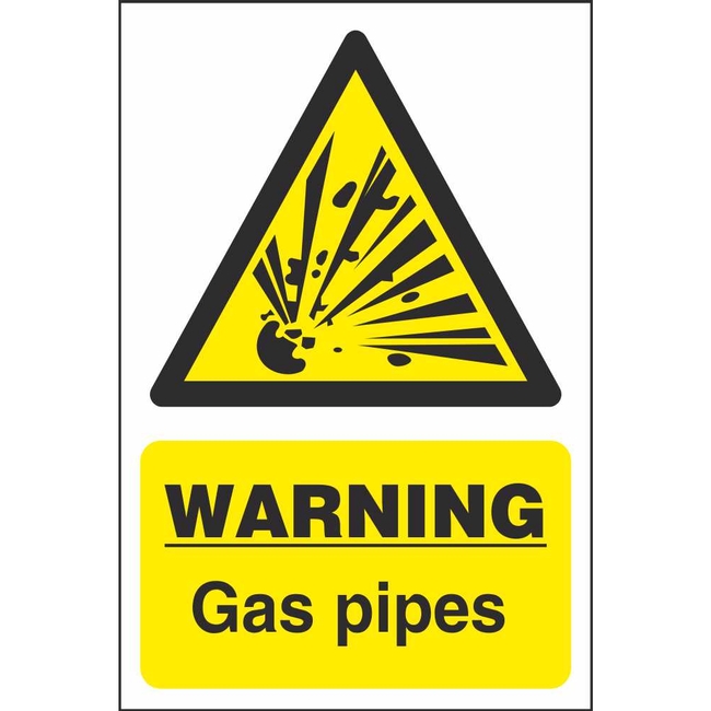 Warning Gas Pipes Signs | Hazard Construction Safety Signs Ireland