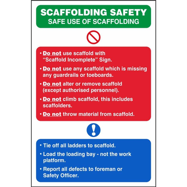 Scaffolding Safety Rules Signs | Construction Scaffold Safety Signs