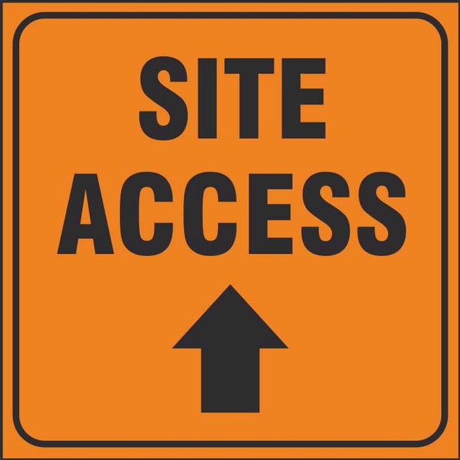 Site Access Straight Ahead Signs | Construction Traffic Safety Signs