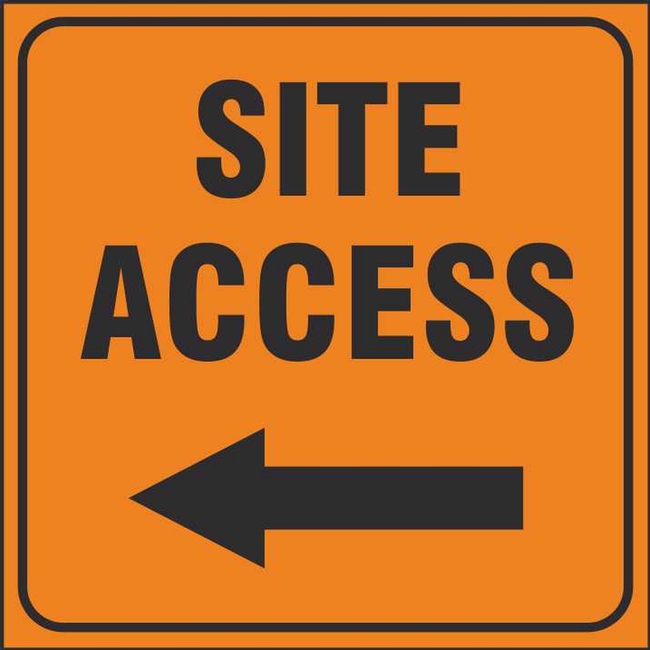 Site Access Left Signs | Construction Traffic Safety Signs Ireland