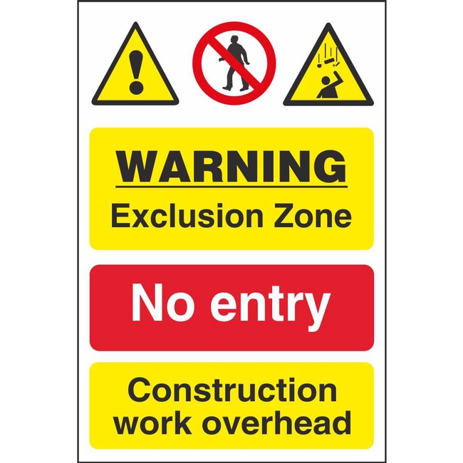 Warning Exclusion Zone No Entry Signs | Multi Notice Safety Signs