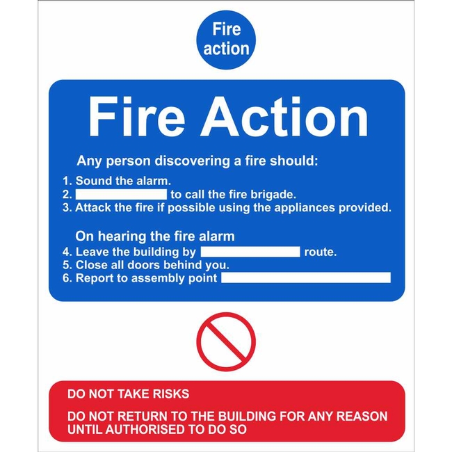 Any Person Discovering A Fire Signs | Fire Action Site Safety Signs