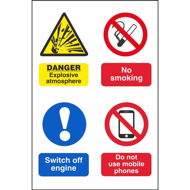 Multi Notice Symbol Signs | Fire Prevention & Explosive Hazard Site ...