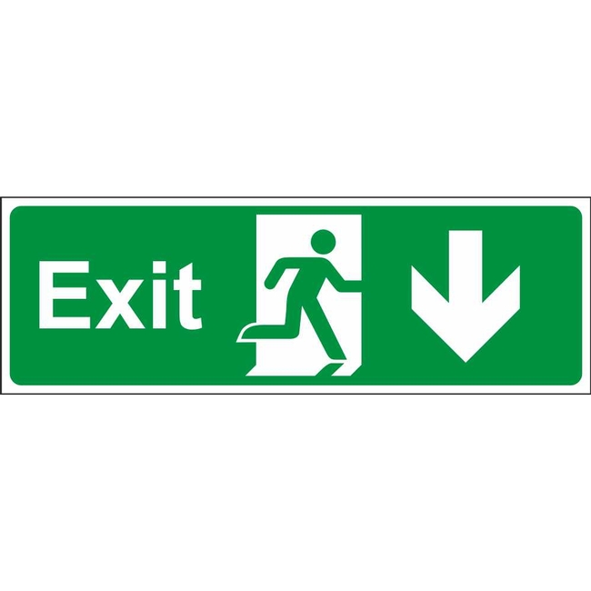 Arrow Down Exit Signs | Emergency Escape Site Safety Signs Ireland