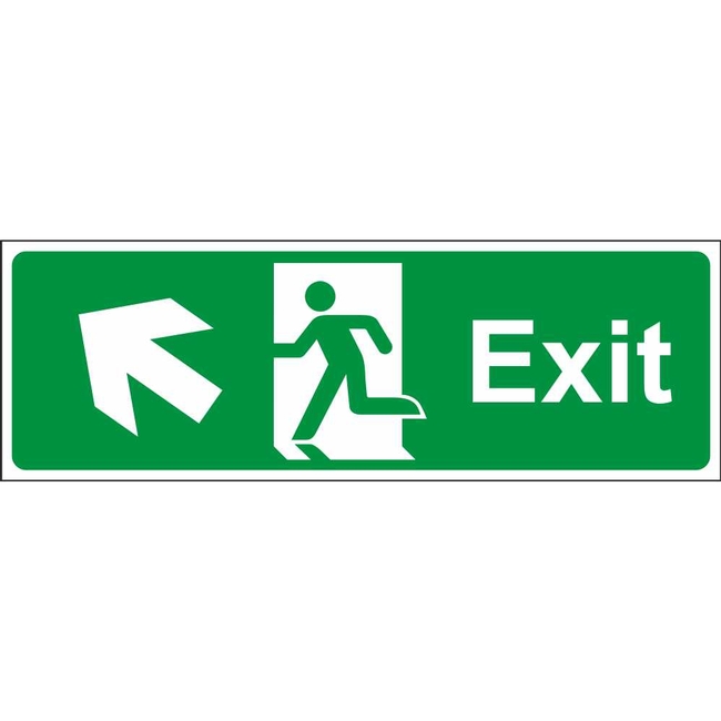 Arrow Up Left Exit Signs | Emergency Escape Site Safety Signs Ireland