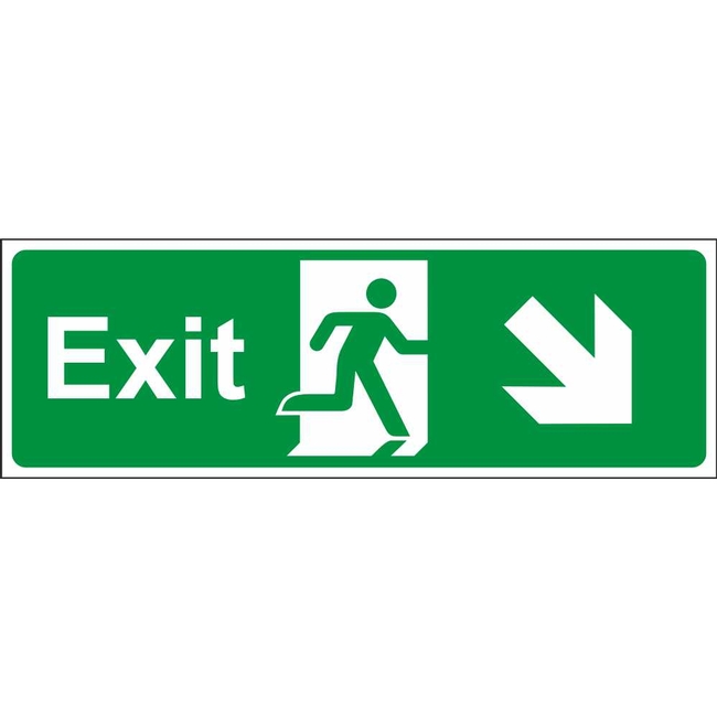 Arrow Down Right Exit Signs | Emergency Escape Site Safety Signs Ireland