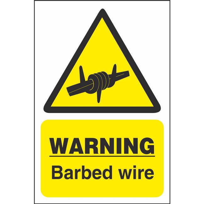 Warning Barbed Wire Signs | Site Security Safety Signs
