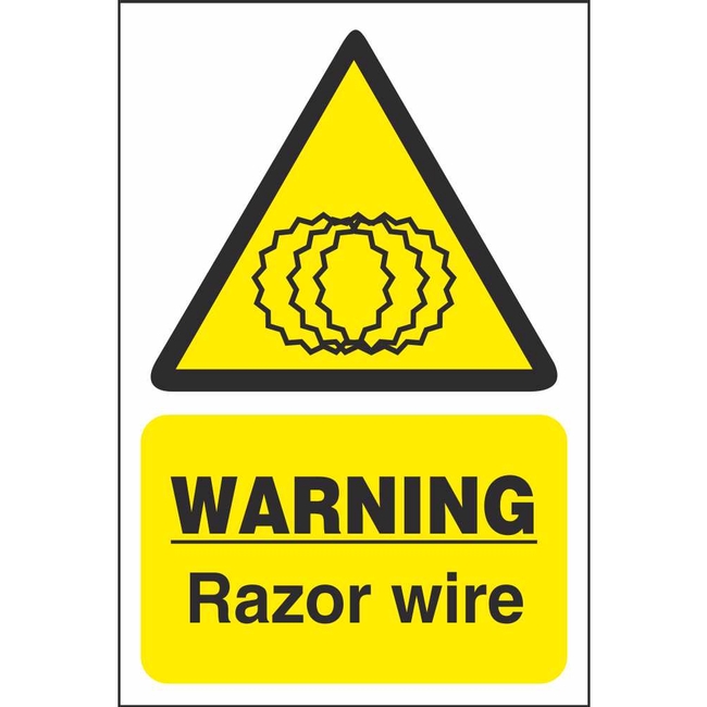 Warning Razor Wire Signs | Site Security Safety Signs