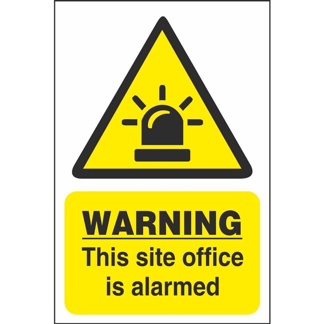 Warning Site Office Is Alarmed Signs | Site Security Safety Signs