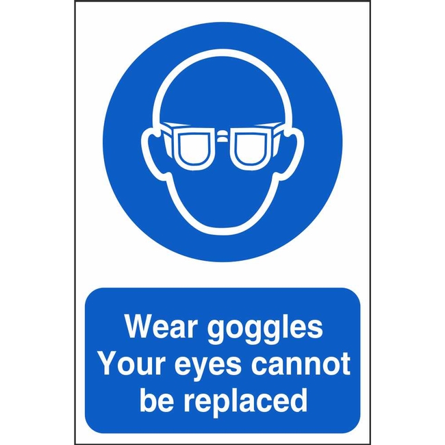 Wear Goggles Your Eyes Cannot Be Replaced Mandatory School Safety Signs