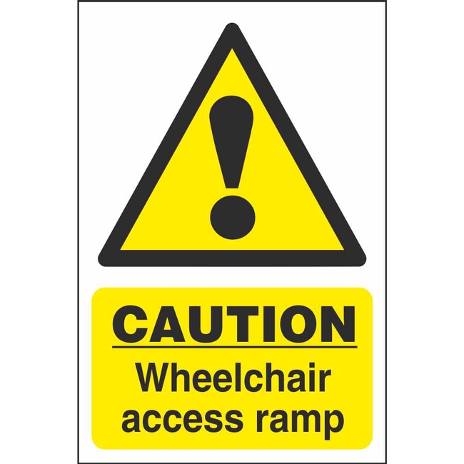 Caution Wheelchair Access Ramp Signs | Disabled Access Warning Signs