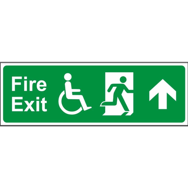 Fire Exit Wheelchair Up Arrow Emergency Escape Wheelchair Access Signs