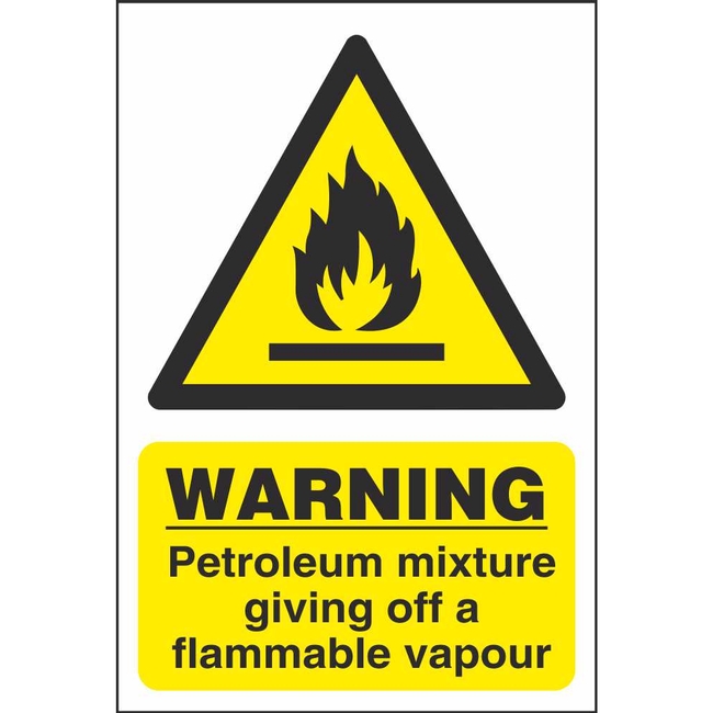 Petroleum Mixture Flammable Vapour Warning Dangerous Goods Signs
