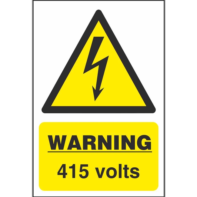 415 Volts Warning Signs | Electrical Hazard Safety Signs Ireland