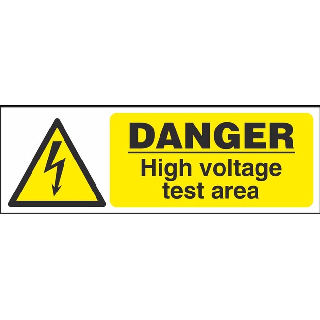 Danger High Voltage Test Area Signs | Electrical Hazard Safety Signs