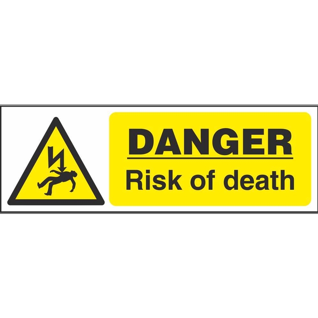 Danger Risk Of Death Electricity Signs | Electrical Hazard Safety Signs