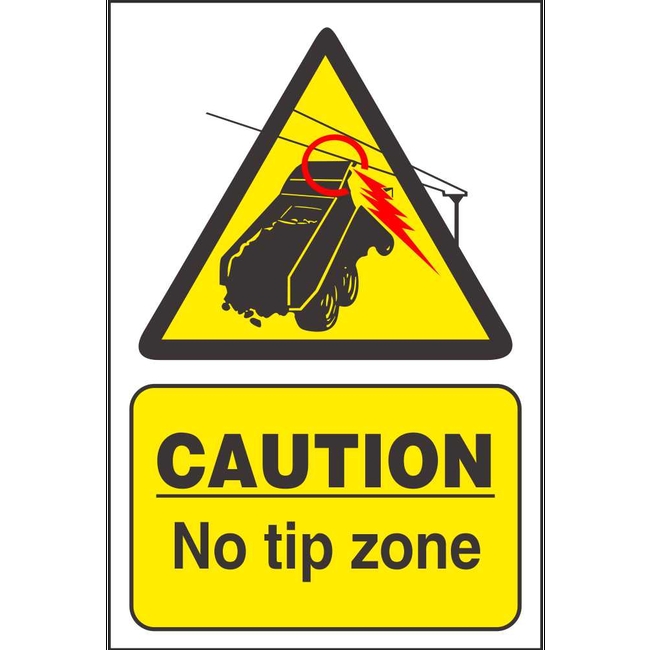 Caution No Tipping Zone Signs | Electrical Safety Warning Signs