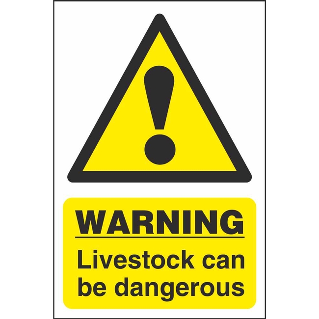Warning Livestock Can Be Dangerous Signs | Hazard Farm Safety Signs