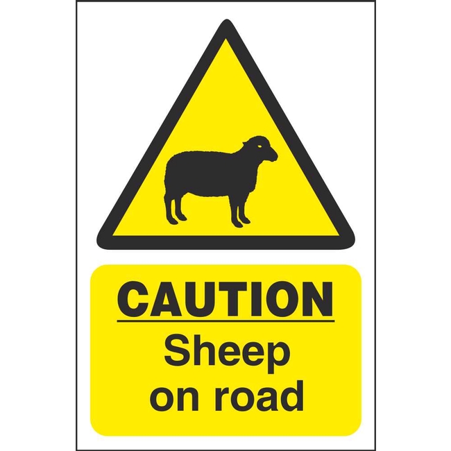Caution Sheep On Road Farm Signs | Hazard Farm Safety Signs Ireland