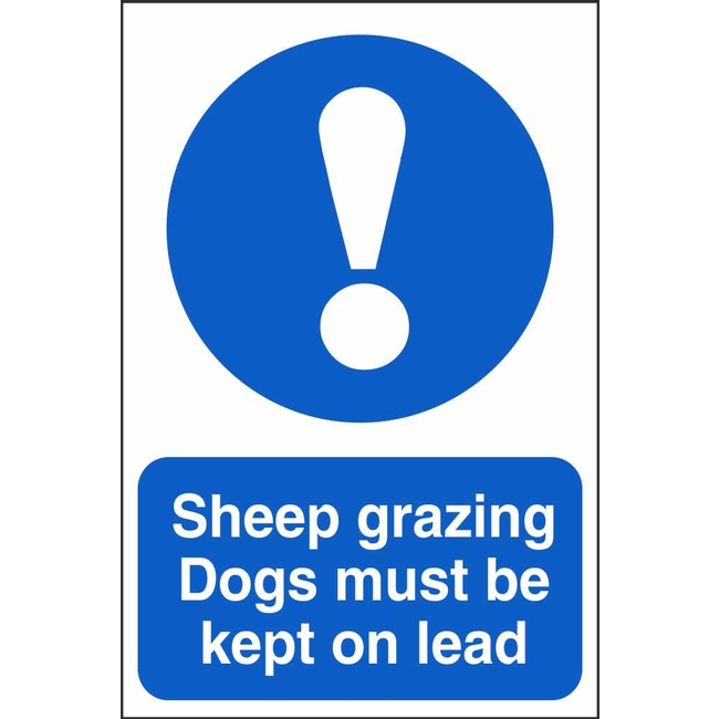 Sheep Grazing Dogs Must Be Kept On Lead Signs | Mandatory Farm Signs