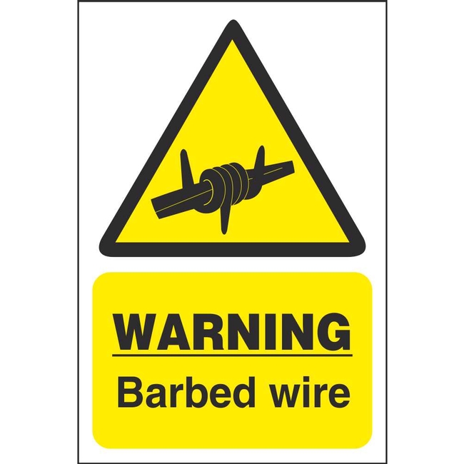Warning Barbed Wire Forest Signs | Forestry Hazard Signs Ireland