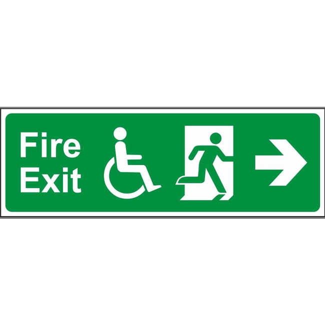 Fire Exit Right Arrow Wheelchair Access Emergency Escape Fire Safety Signs