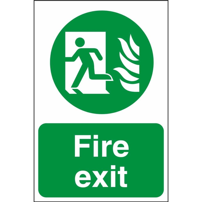 Fire Exit With Flame Symbol Signs | Emergency Escape Fire Safety Signs