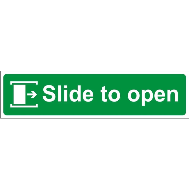 Slide Right To Open Labels | Emergency Escape Fire Exit Stickers