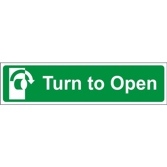 Turn Right To Open Labels | Emergency & Escape Fire Exit Stickers