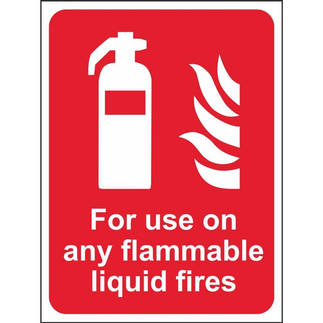 For Use On Any Flammable Liquid Fires Fire Fighting Safety Signs