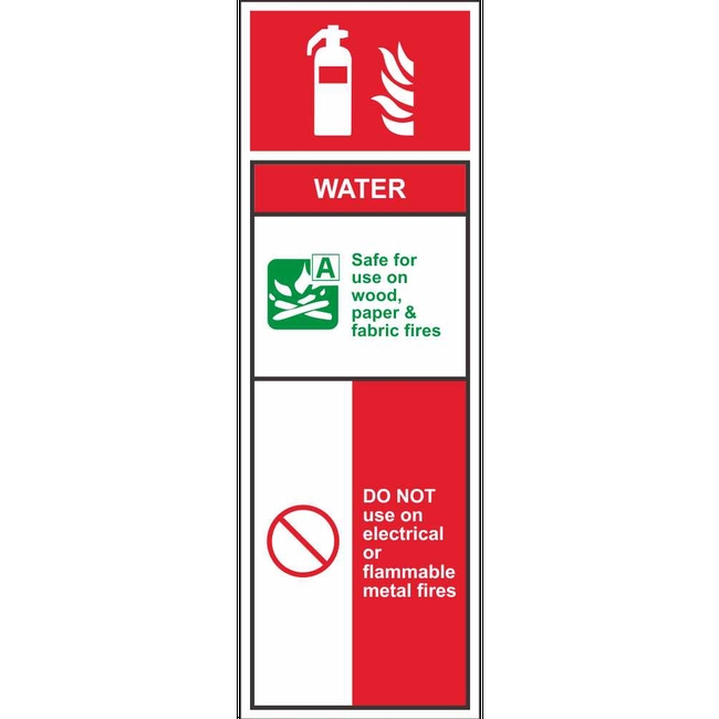 Water Fire Extinguisher Identification (ID) Signs & Labels | PD Signs