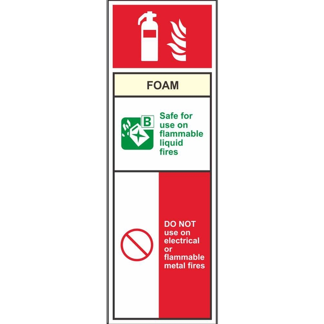 Foam Fire Extinguisher Identification (ID) Signs & Labels | PD Signs
