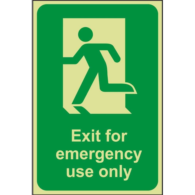Exit For Emergency Use Only Signs | Photoluminescent Fire Safety Signs