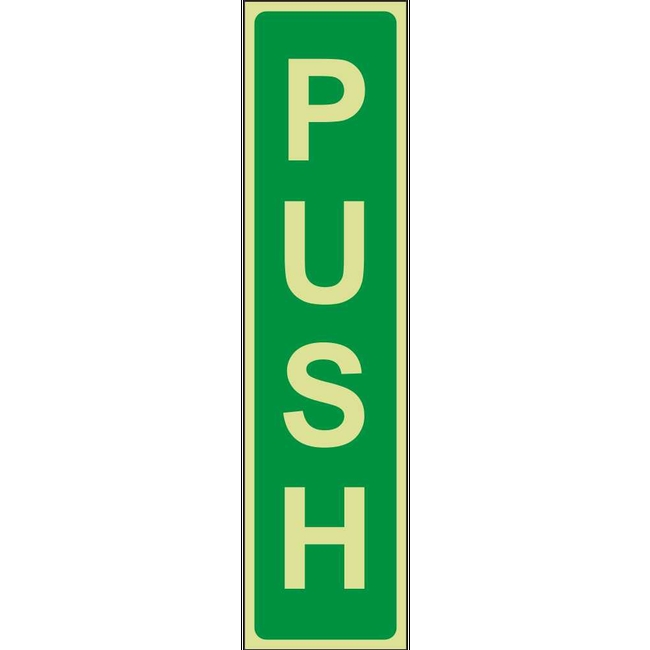 Push Exit Push Pull Stickers | Photoluminescent Fire Safety Labels