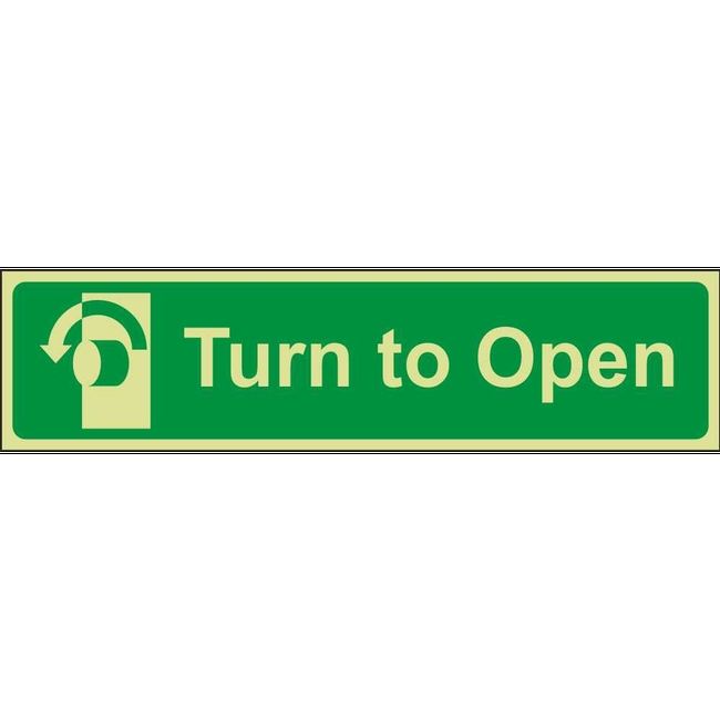Turn Left To Open Glow In The Dark Exit Stickers | Photoluminescent ...