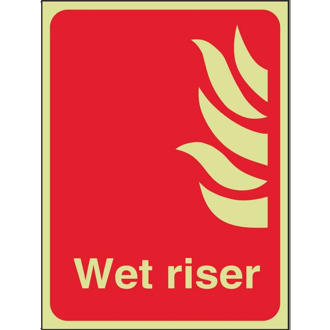 Wet Riser Signs | Photoluminescent Fire Fighting Signs Ireland