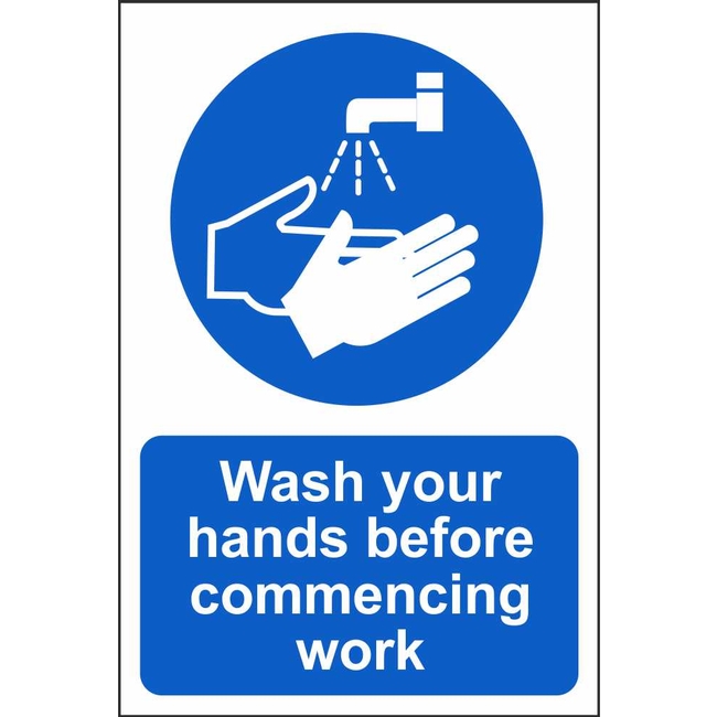 Wash Your Hands Before Commencing Mandatory Food Hygiene Safety Signs