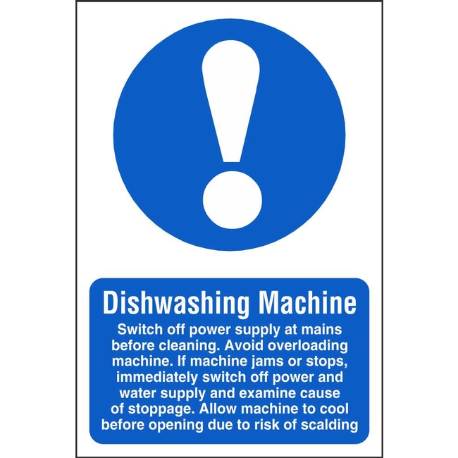 Dish Washing Machine Mandatory Signs | Food Hygiene Safety Signs