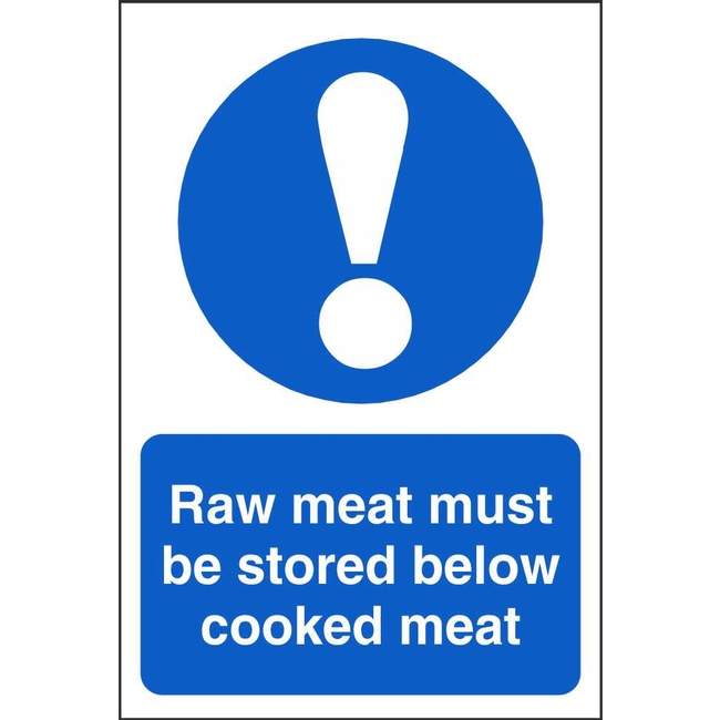 Raw Meat Must Be Stored Below Cooked Meat Mandatory Hygiene Signs