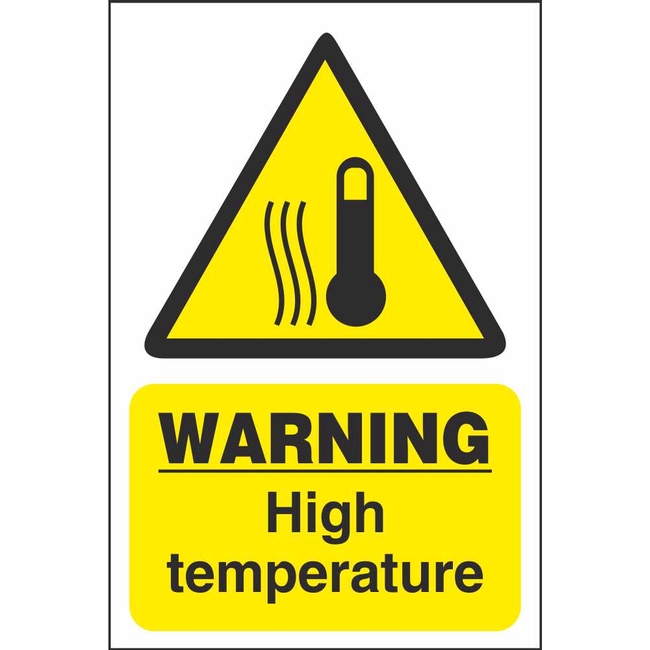 Warning High Temperature Kitchen Hazard Food Hazard Safety Signs